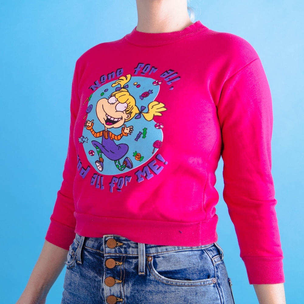Vintage Rugrats Pink Angelica Sweatshirt Xs - Gem